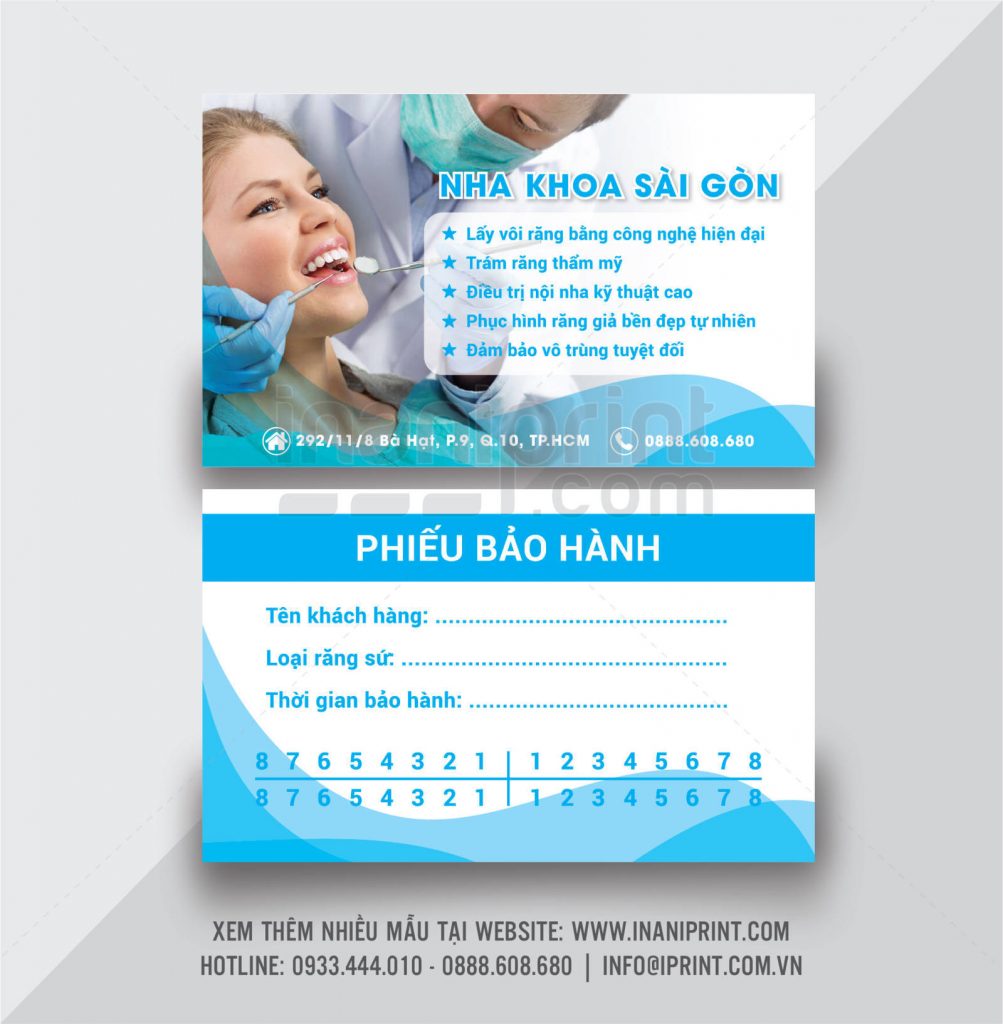 Mẫu name card nha khoa KD075 » In Ấn iPrint - In name card giá rẻ