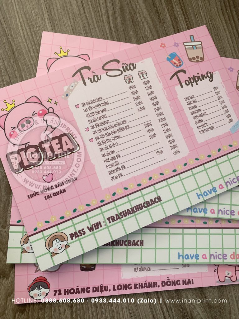 Mẫu Menu Fomex Quán Trà Sữa, Bảng Giá Fomex Quán Trà Sữa, Thực Đơn ...