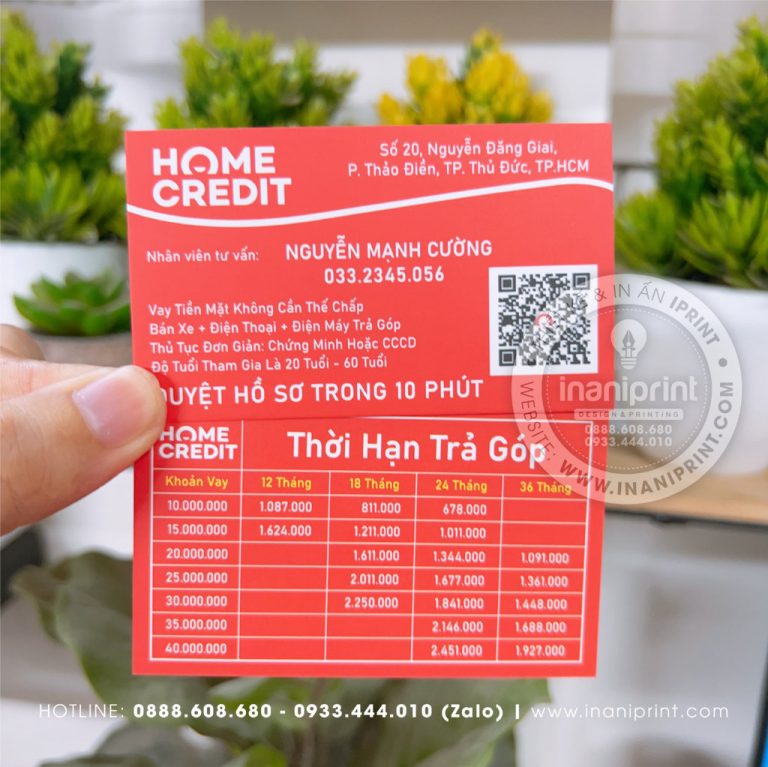 Mẫu Card Visit Home Credit, Name Card Home Credit, Danh Thiếp Home ...