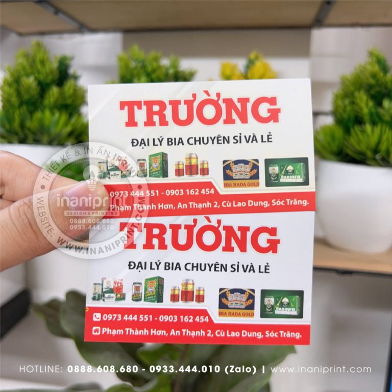 Mẫu Card Visit Đại Lý Bia Trường, Name Card Đại Lý Bia Trường, Danh ...