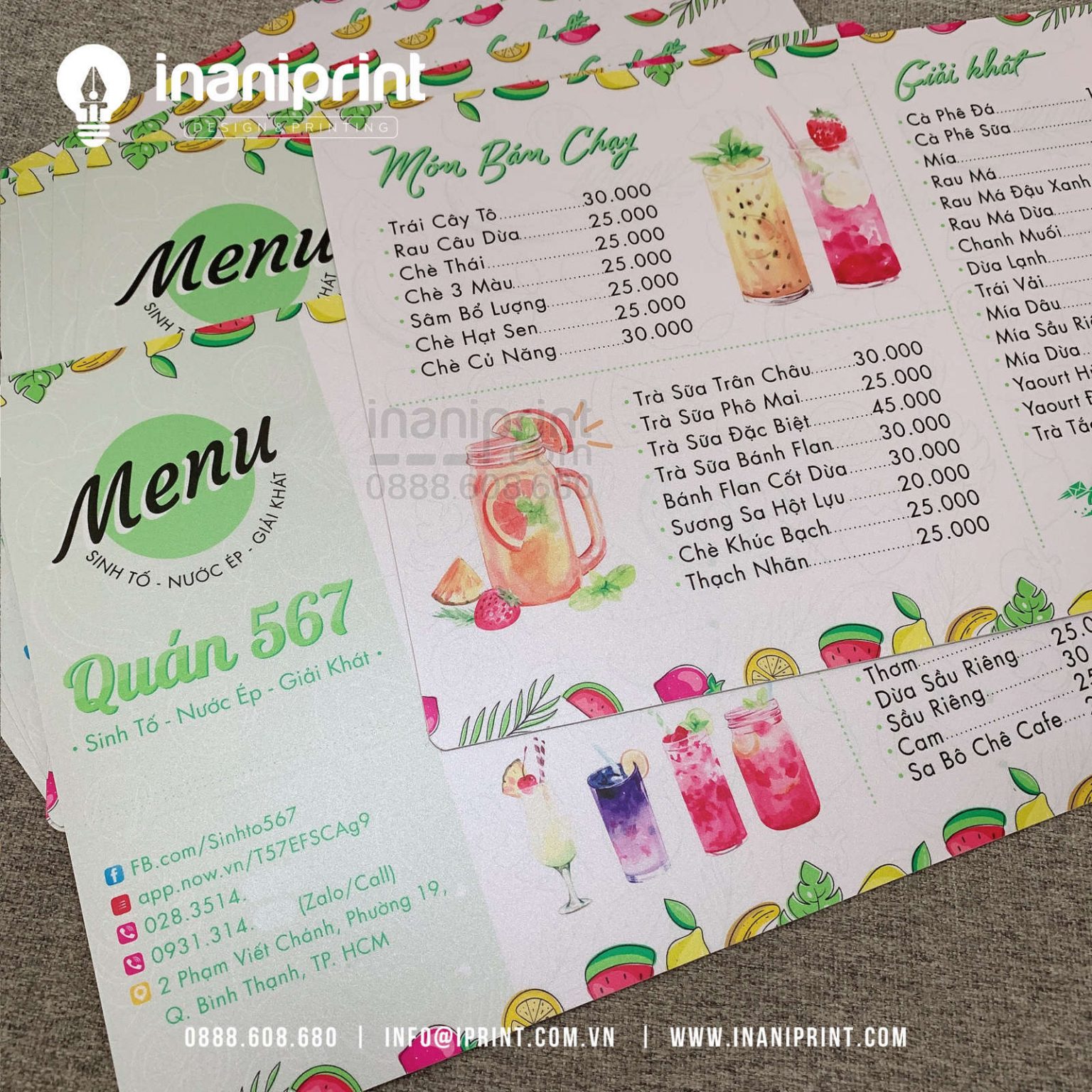 Mẫu Menu Nhựa Tiệm Nước Giải Khát, Bảng Giá Nhựa Tiệm Nước Giải Khát ...