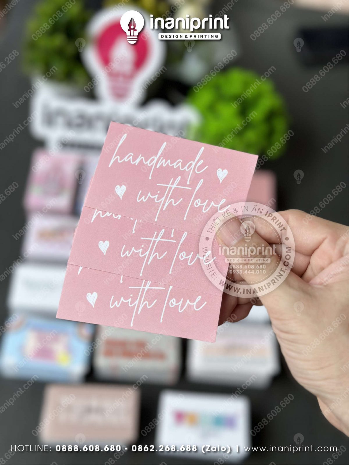 Mẫu Card Cám Ơn HandMade Hồng, Thiệp Cám Ơn HandMade Hồng, Danh Thiếp ...