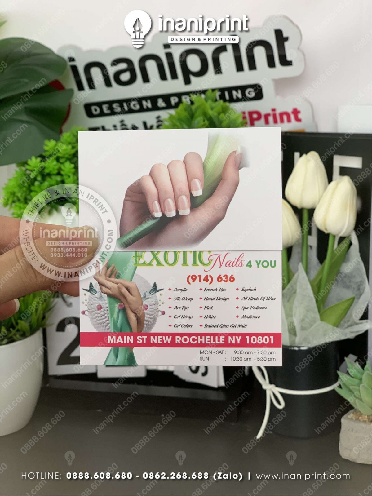 Mẫu Card Visit Tiệm Nails, Name Card Shop Nails, Danh Thiếp Tiệm Nails ...